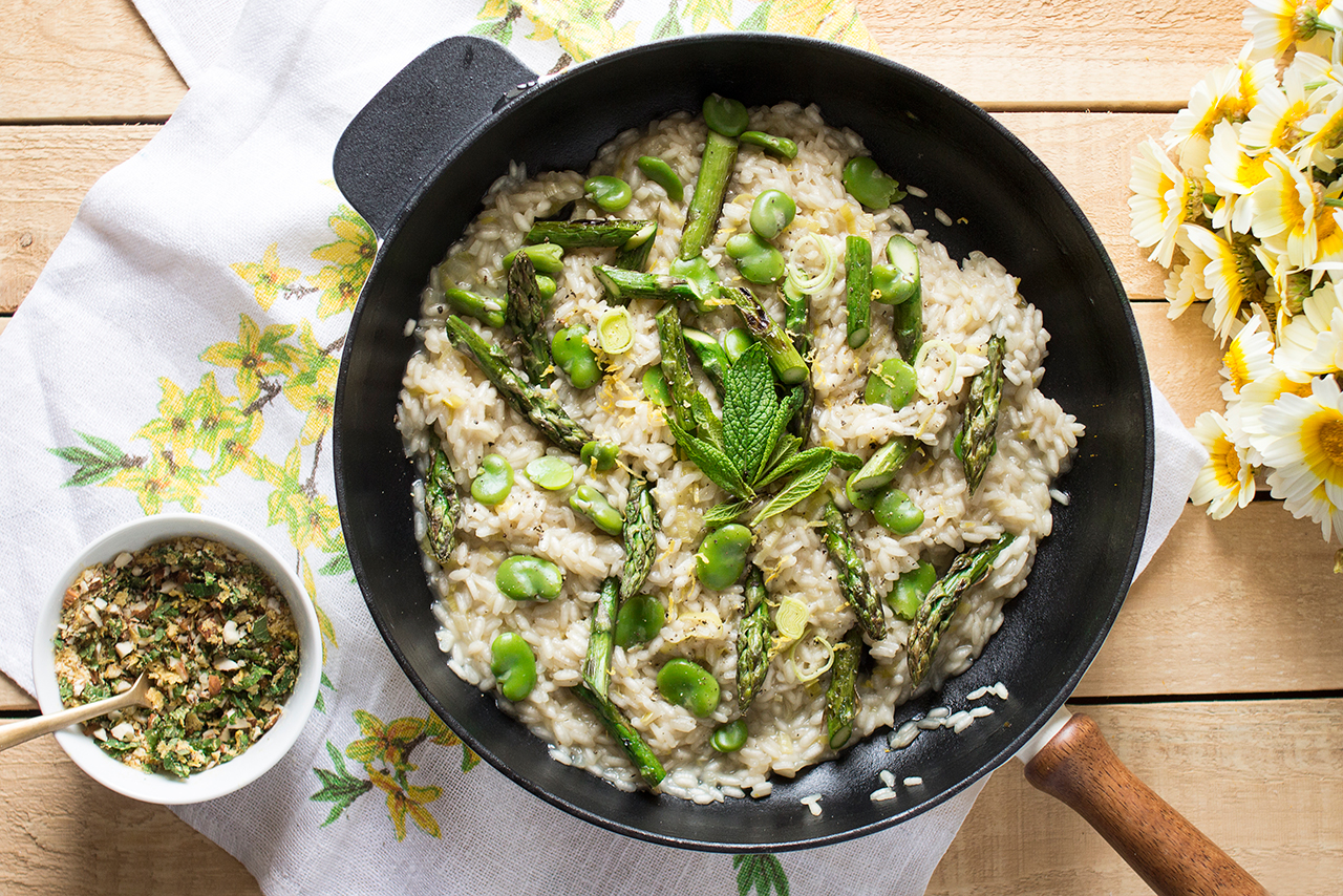 Vegan risotto with gremolata - Lazy Cat Kitchen