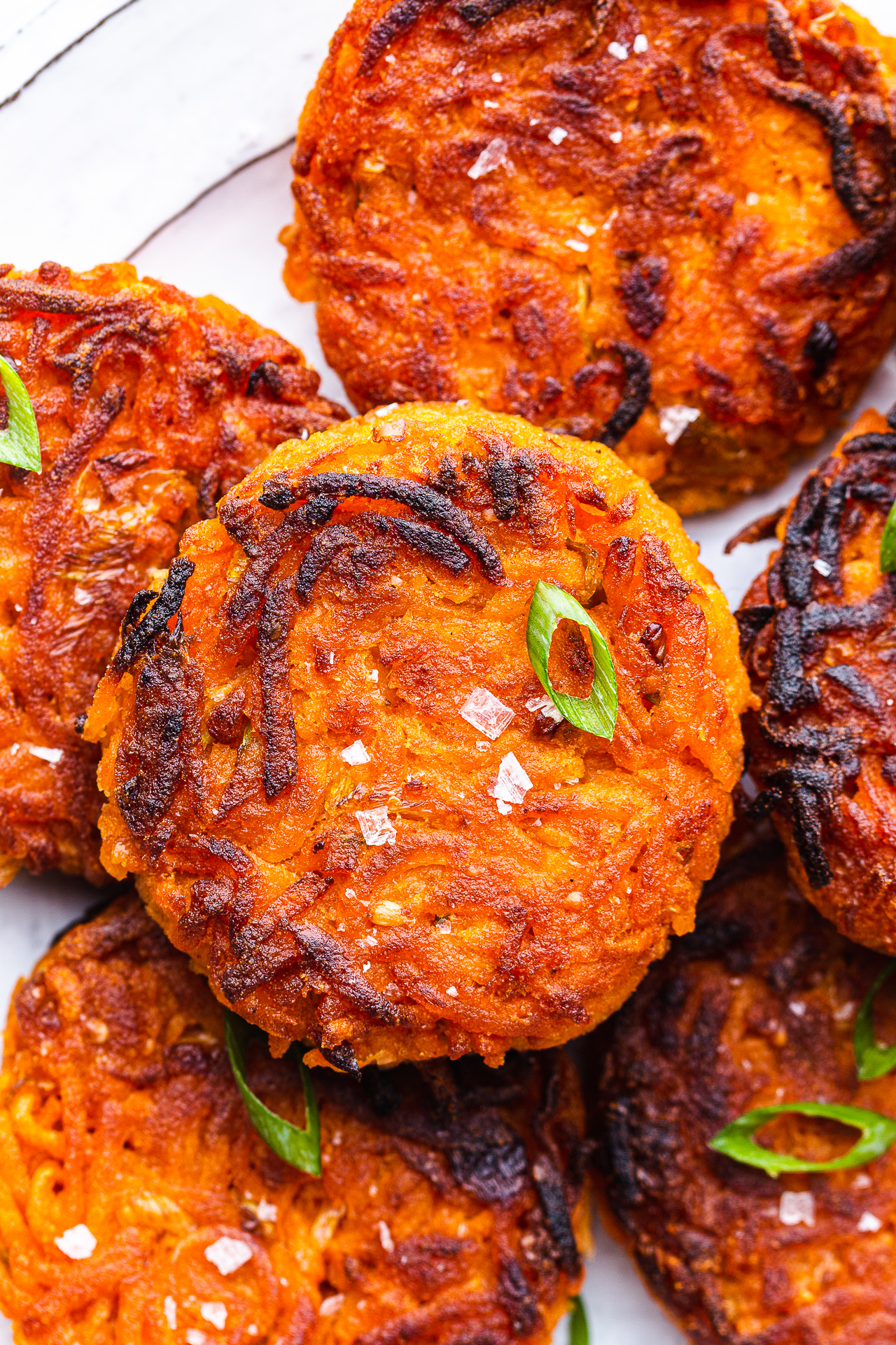 Sweet potato fritters (baked and fried) - Lazy Cat Kitchen