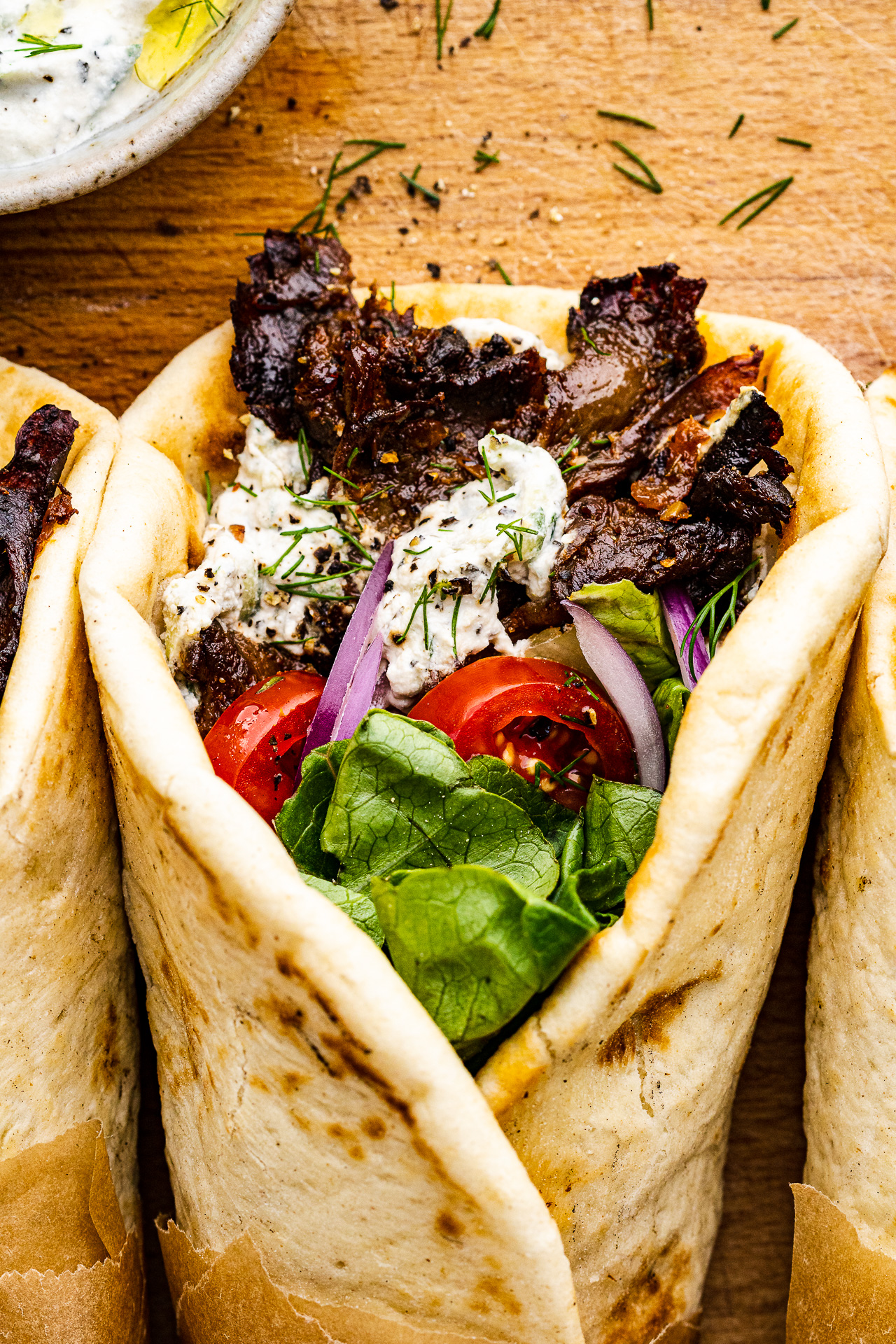 Vegan gyros with mushrooms - Lazy Cat Kitchen